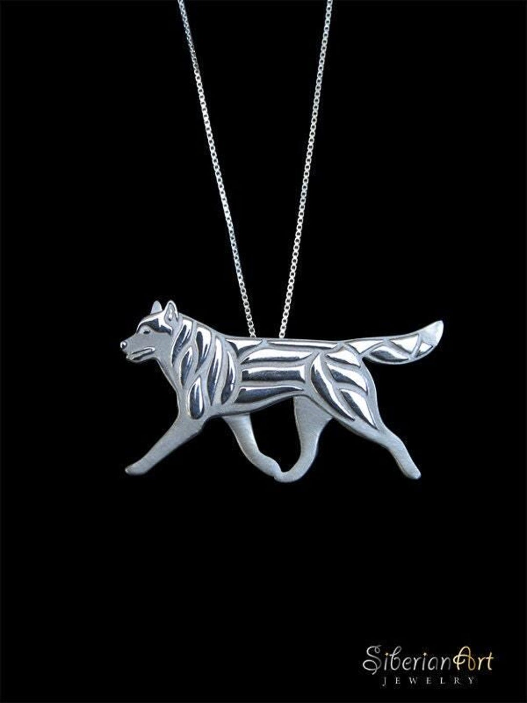 925 Sterling Silver Siberian Husky Necklace Gift for Dog Lovers Dog ...