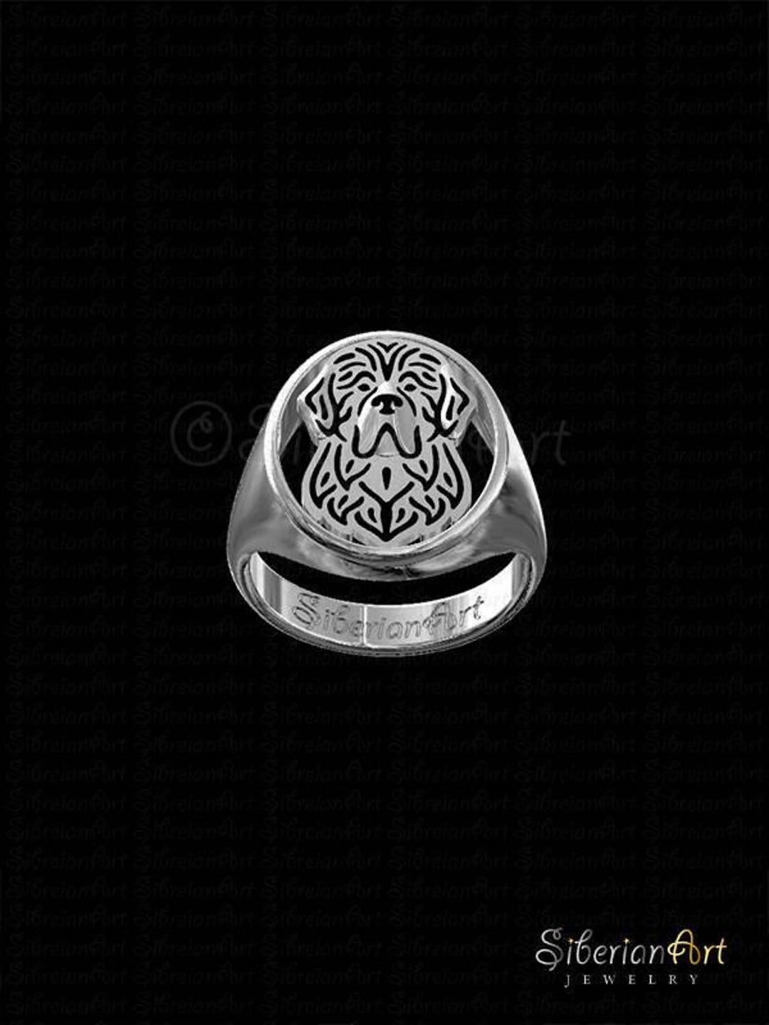 925 Sterling Silver Newfoundland Ring Gift for Dog Lovers Dog Ring Pet ...