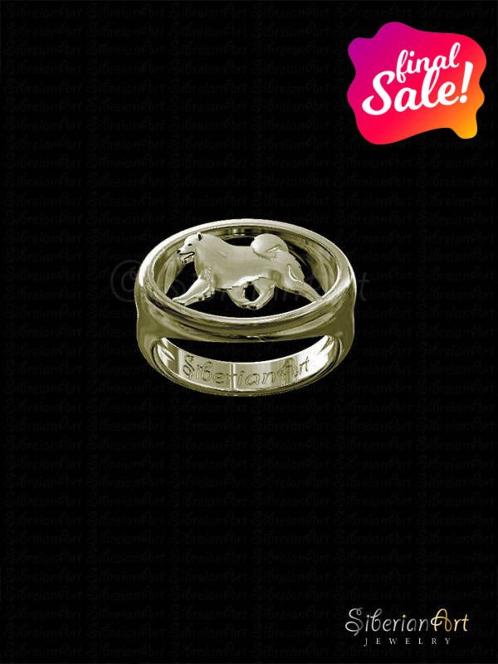Samoyed Ring Solid 14k Gold Gift for Dog Lovers and Owners - Etsy