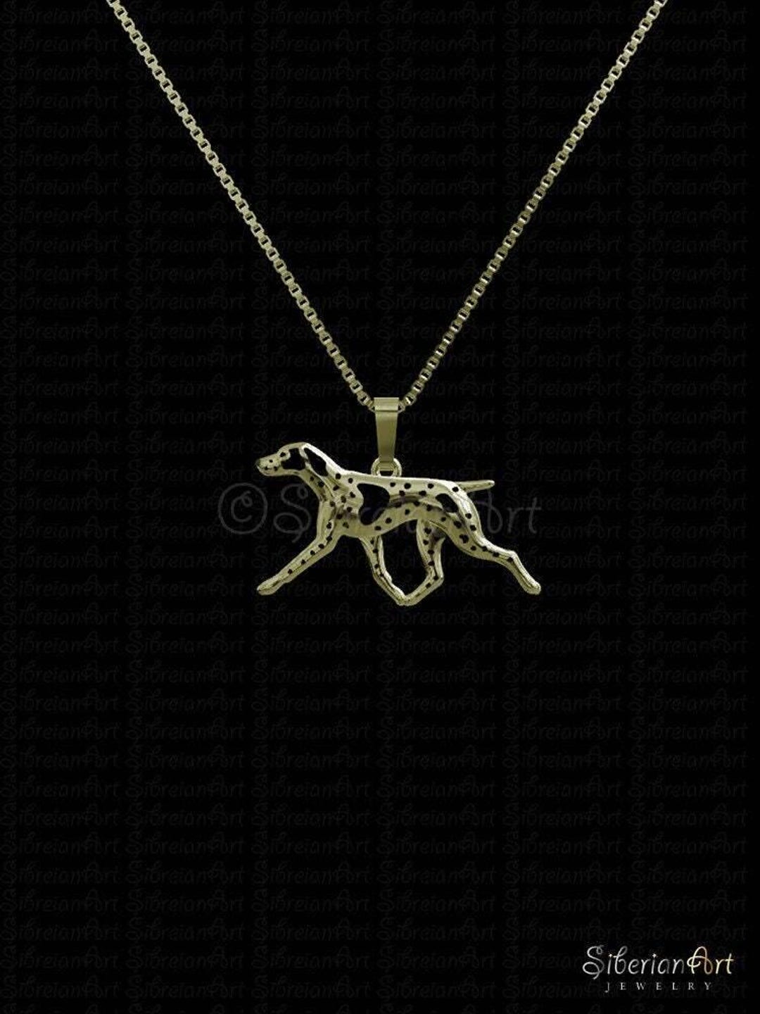 14k Yellow Gold German Shorthaired Pointer Necklace Gift for Dog Lovers ...