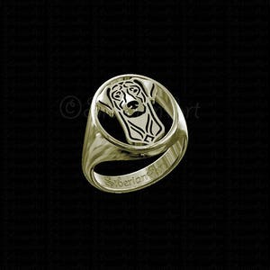 Doberman Ring Solid 14k Gold Gift for Dog Lovers and Owners Pet Jewelry ...