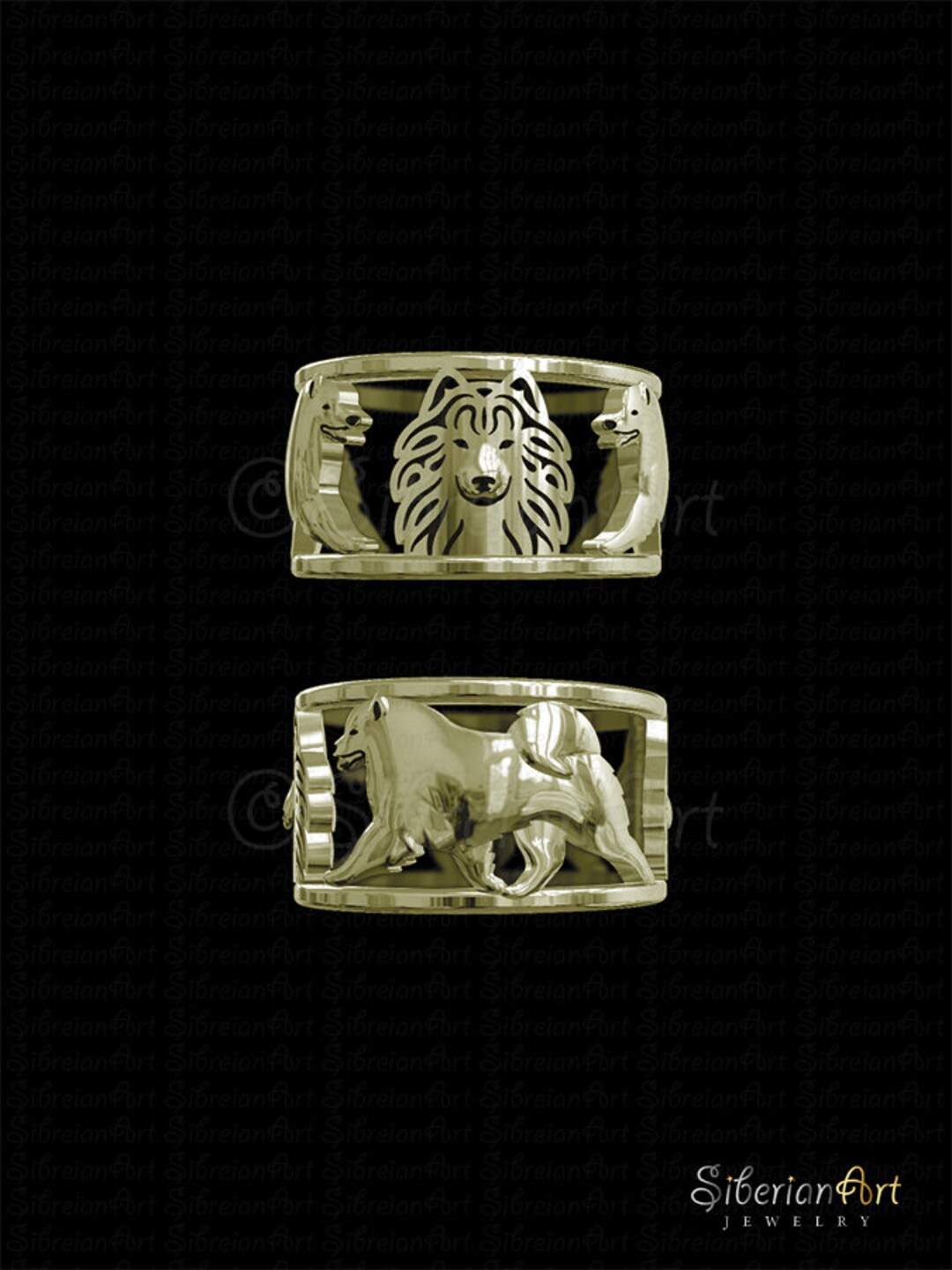 Samoyed Filigree Style Ring Solid 14k Gold Gift for Dog Lovers and ...