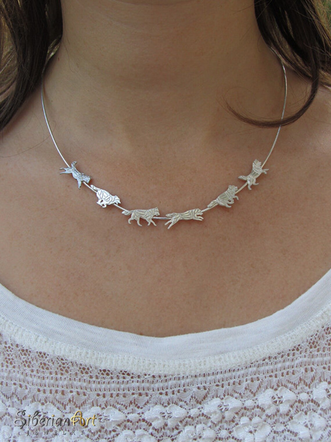 Siberian Husky Team Necklace Sterling Silver | Etsy