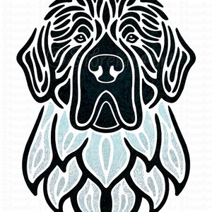 Newfoundland white & Black Print Gift for Dog Lovers Dog Art Dogs ...