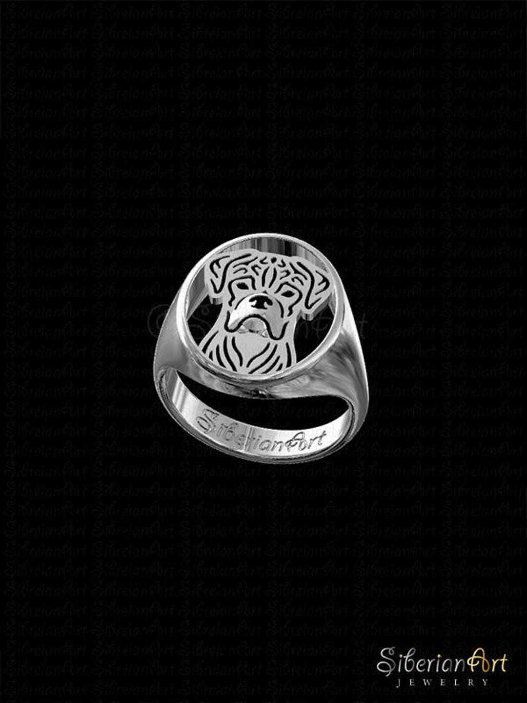 Boxer Ring Sterling Silver 925 Gift for Dog Lovers and Owners Pet ...