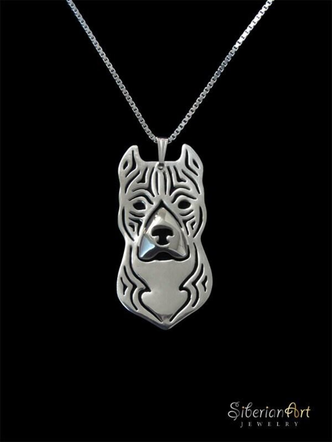 925 Sterling Silver Necklace - Pet Dog American Staffordshire Terrier ...