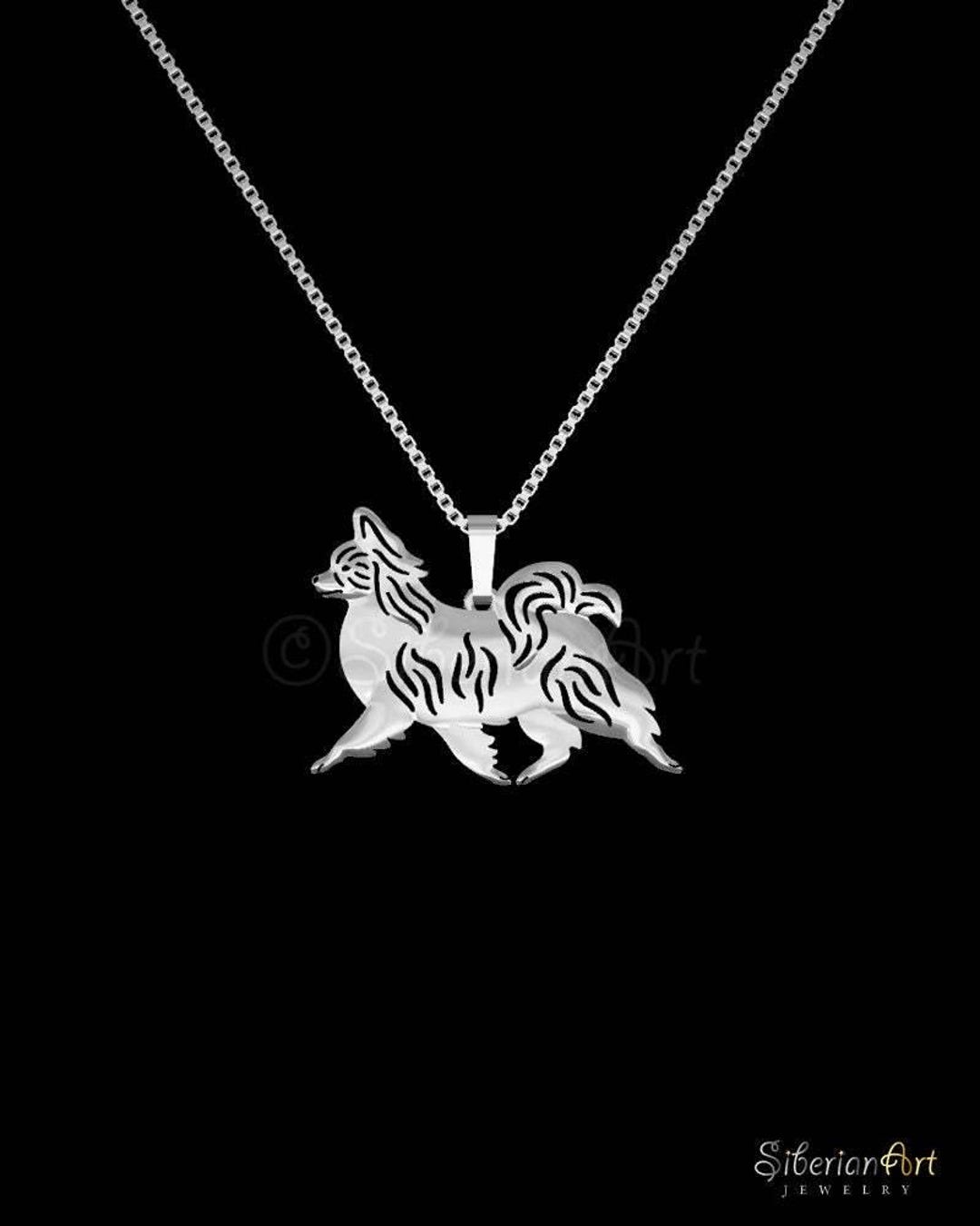 925 Sterling Silver Papillon Necklace Gift for Dog Lovers Dog Necklace ...