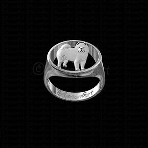 Smooth Chow Chow Ring Sterling Silver 925 Gift for Dog Lovers and ...