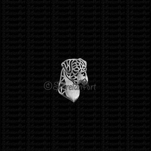 Boxer natural Ears Brooch Sterling Silver Pet Dog German Boxer ...