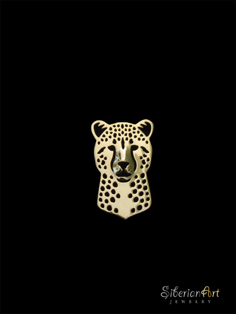 Cheetah Brooch Solid Gold. - Etsy