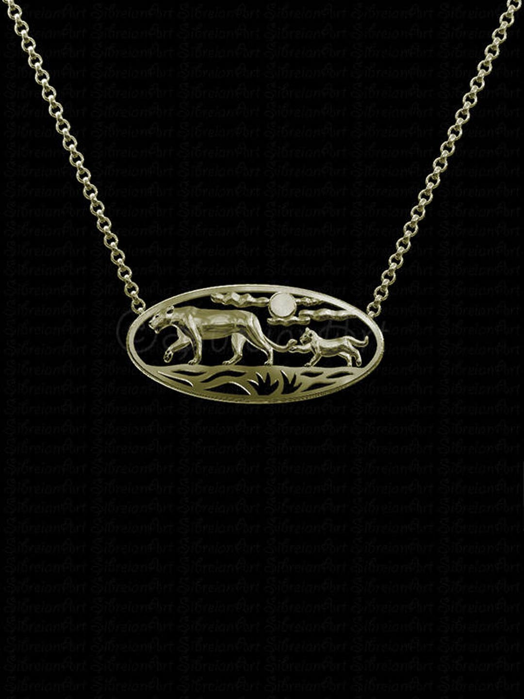 African Sunset Solid Gold Pendant and Necklace - Etsy