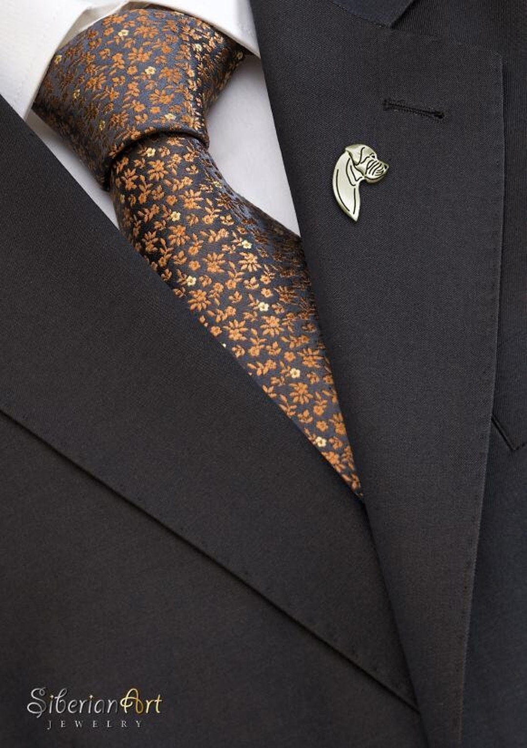 14k Yellow Gold Perro De Presa Canario Brooch Gift for Dog Lovers Dog ...