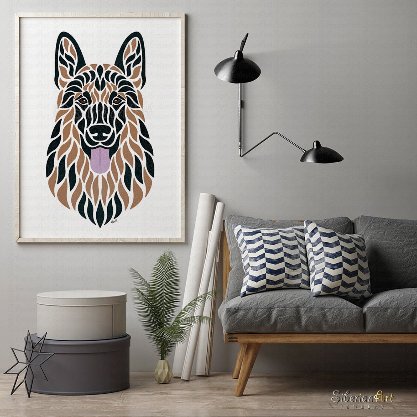 German Shepherd Dog Print | Etsy
