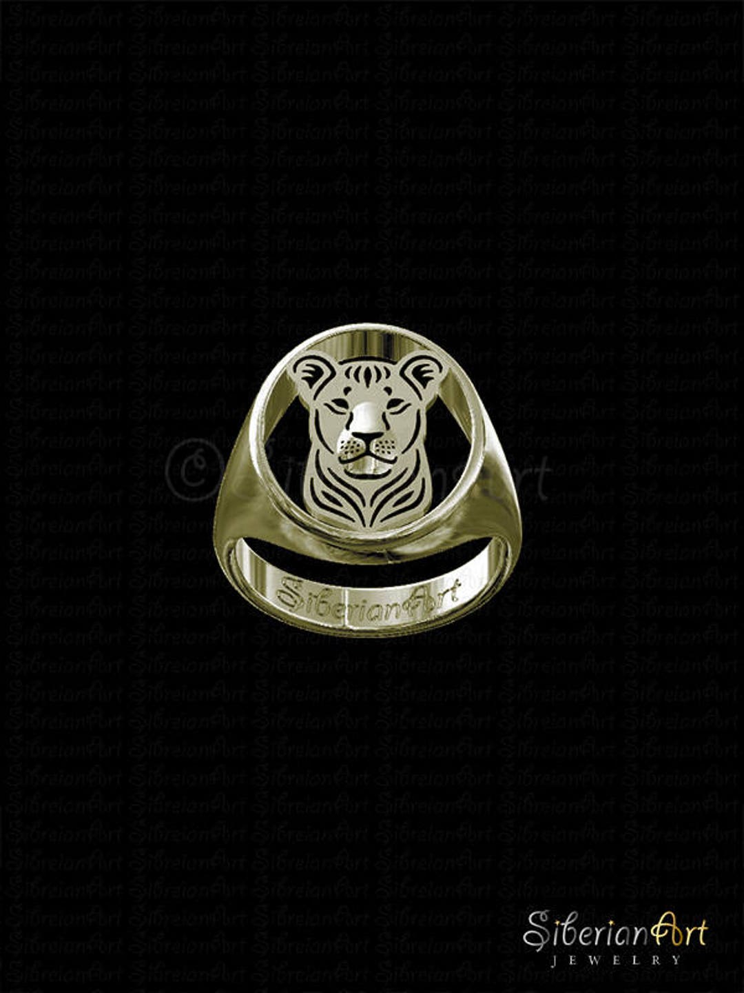 Lioness Ring Solid 14k Gold Gift for Cat Lovers Animal - Etsy
