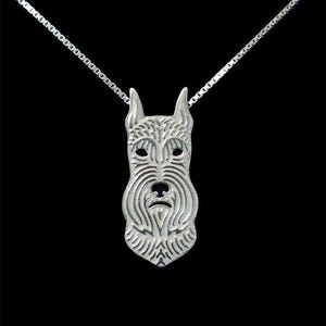 Sterling Silver Miniature Schnauzer Pendant & Necklace - Etsy