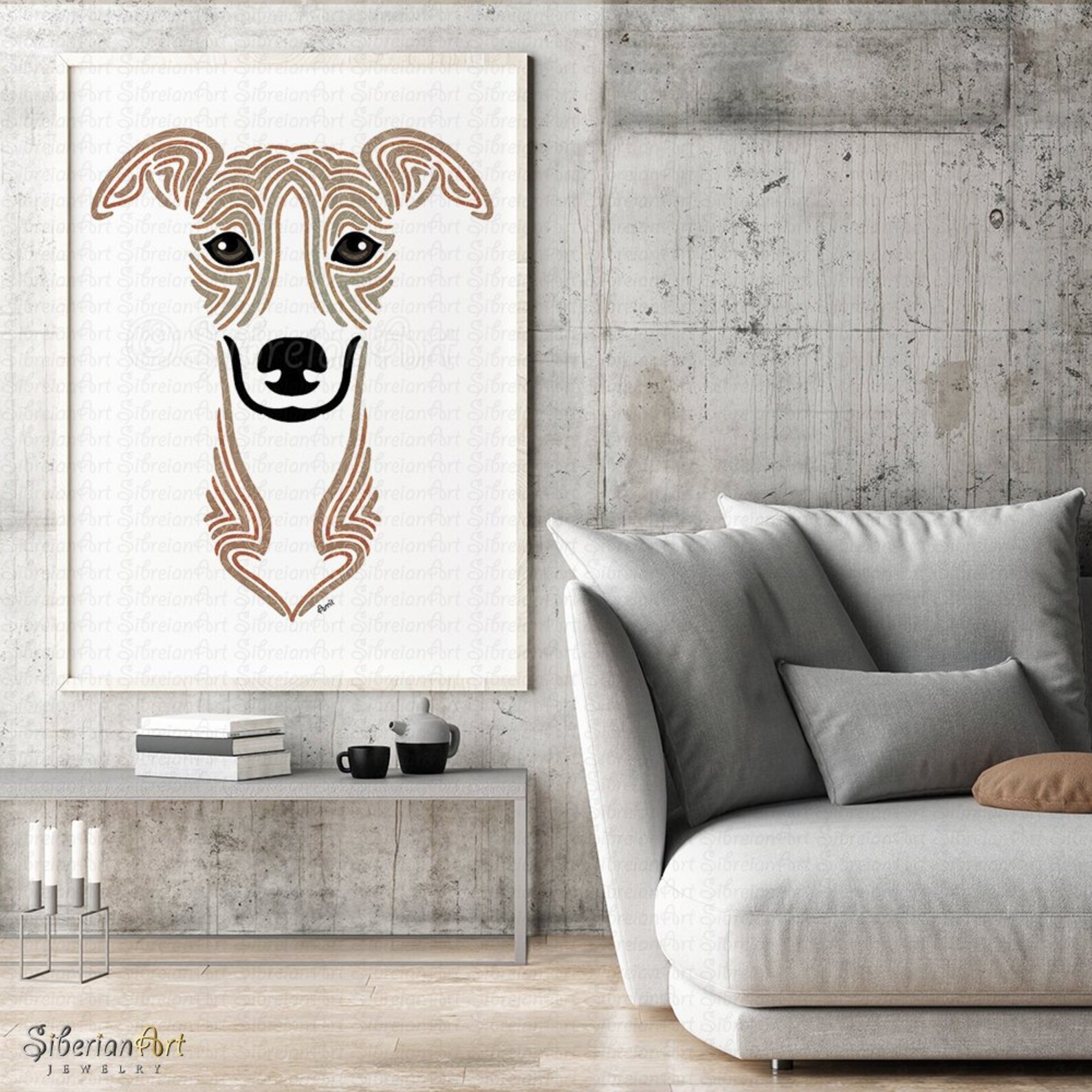 Whippet Print Artwork Gift for Dog Lovers Painting - Etsy