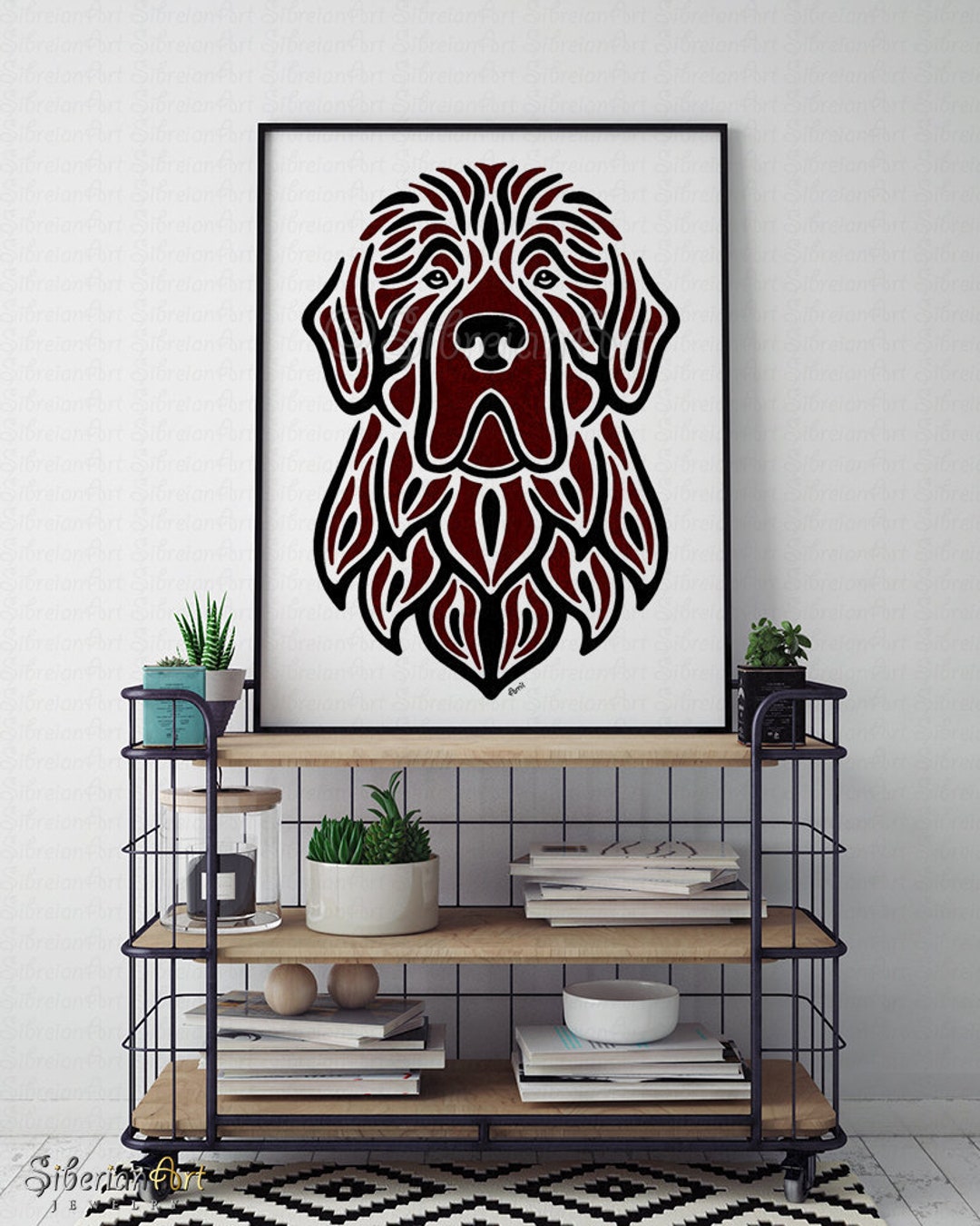 Newfoundland red Print Gift for Dog Lovers Dog Art - Etsy