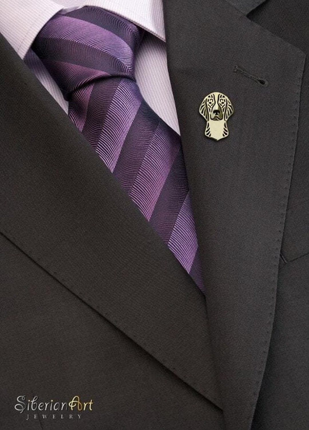 14k Yellow Gold Welsh Springer Spaniel Brooch Gift for Dog Lovers Dog ...