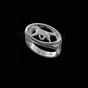 White Siberian Husky Movement Ring Sterling Silver 925 Gift for Dog ...