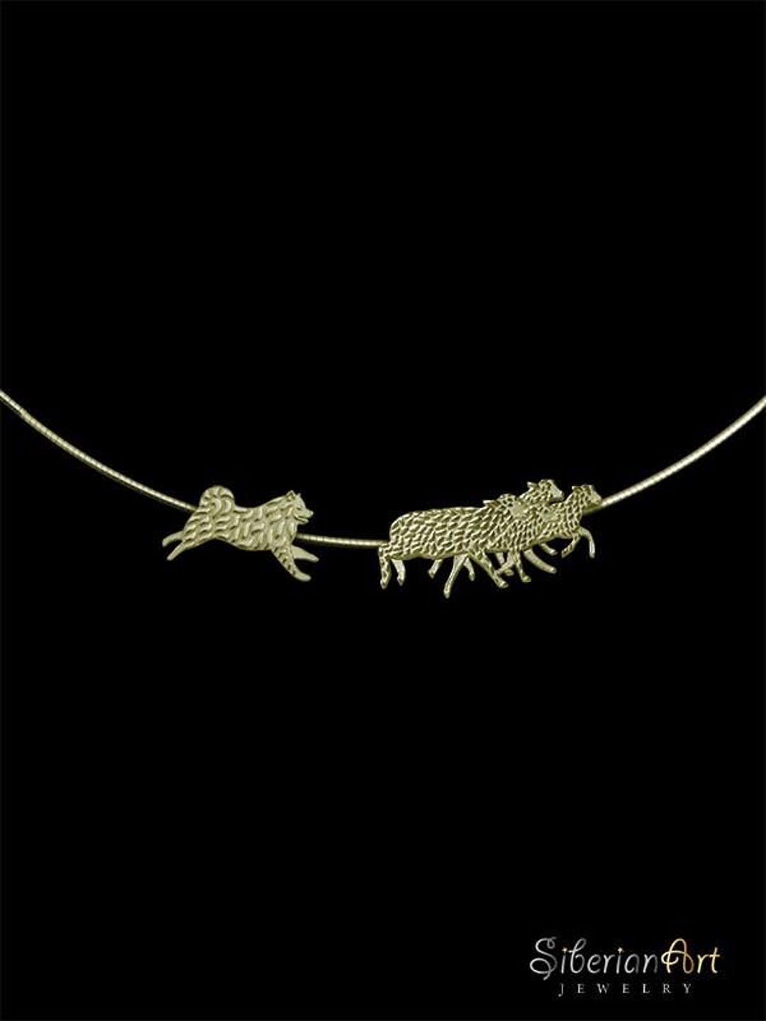 14k Yellow Gold Samoyed Sheep Necklace - Etsy