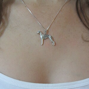 Standing Whippet Jewelry Sterling Silver Pendant and Necklace - Etsy