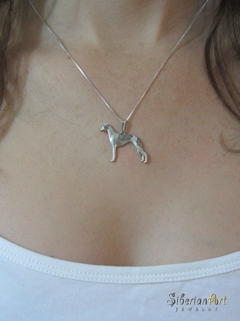 Standing Whippet Jewelry Sterling Silver Pendant and | Etsy