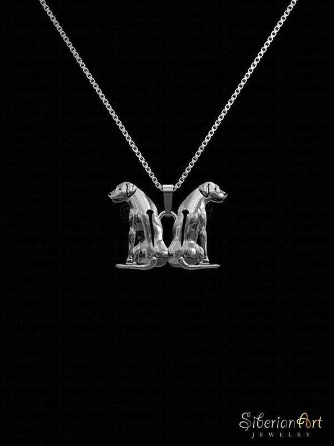 925 Sterling Silver Rhodesian Ridgeback Couple Necklace Gift for Dog ...