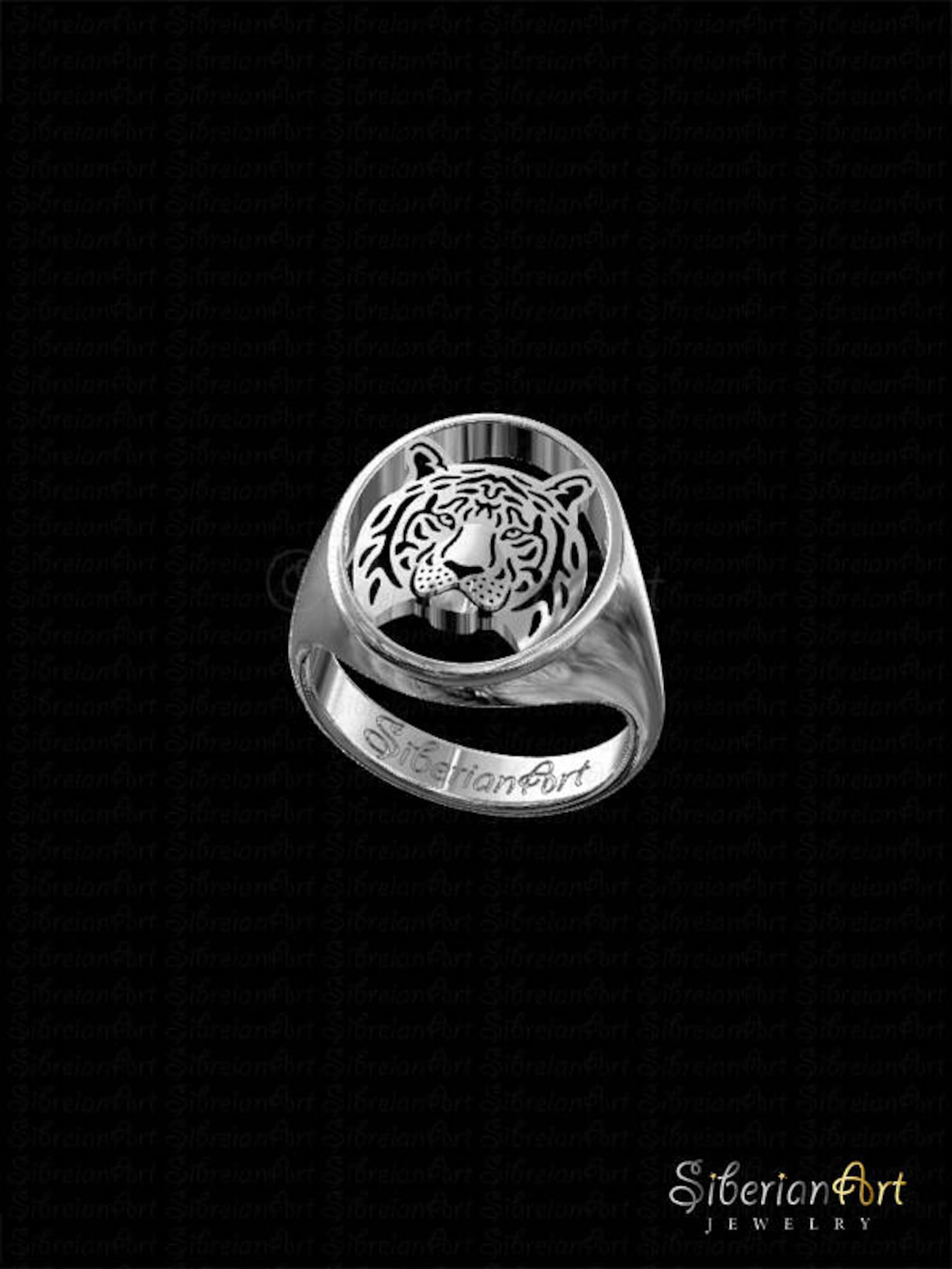 Tiger Ring Sterling Silver 925 Gift for Animal Lovers - Etsy