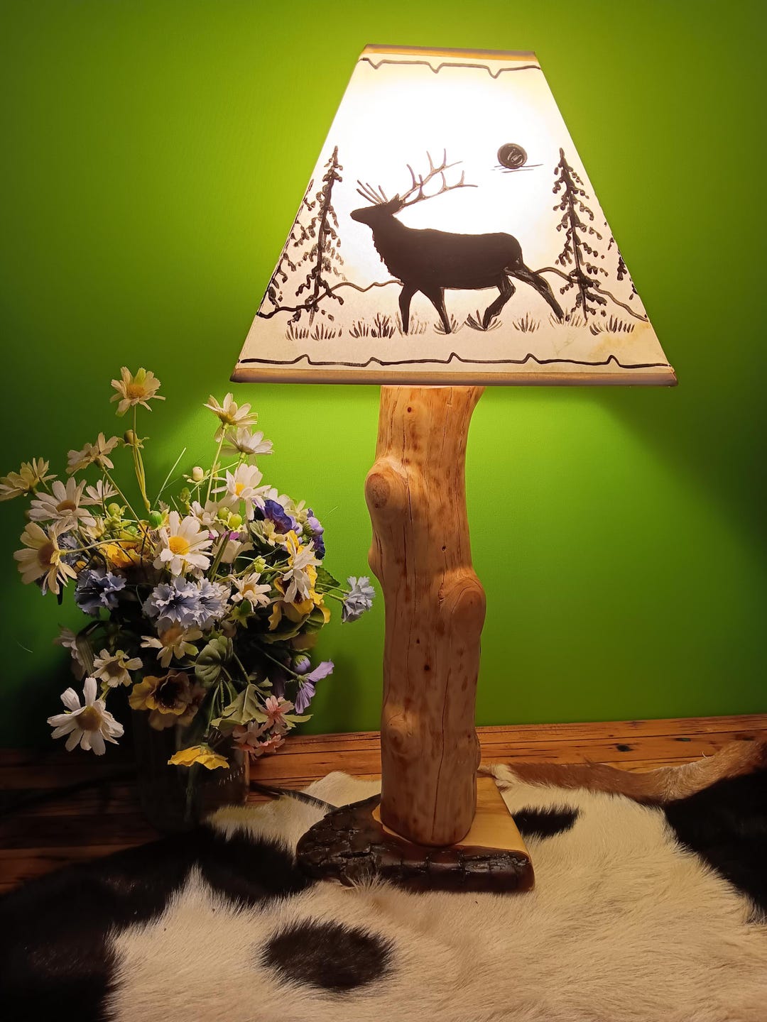 Knotty Pine Log Table Lamp Rustic Lodge / Cabin Decor - Etsy