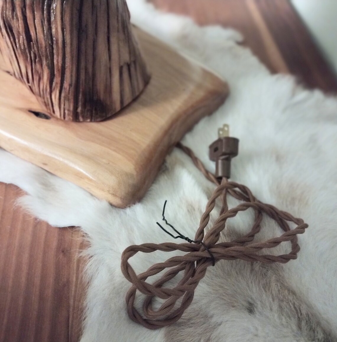 Pine Wood Lamp With Juniper Base - Etsy