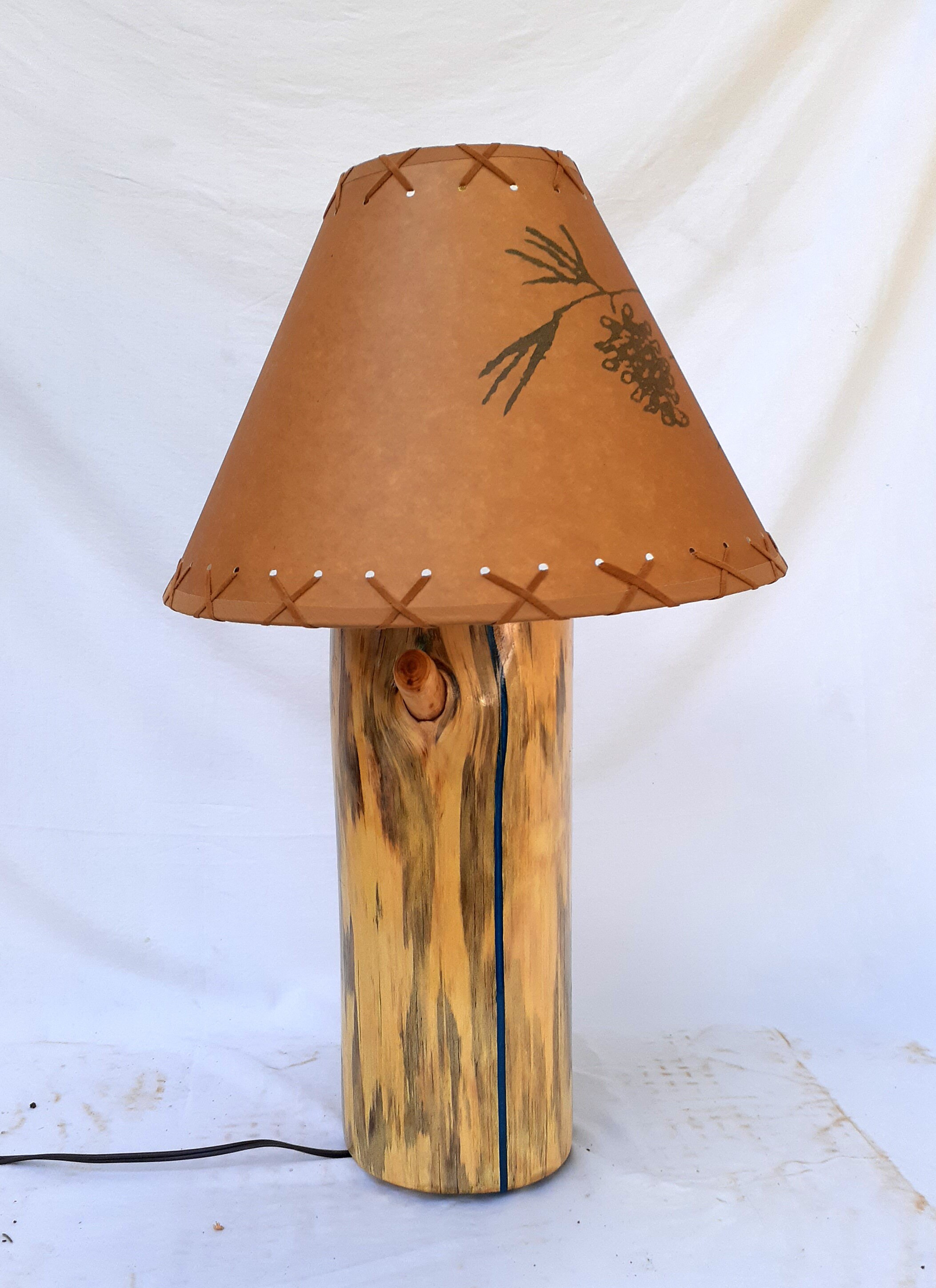 Rustic Log Lamp for Cabin / Lodge... - Etsy