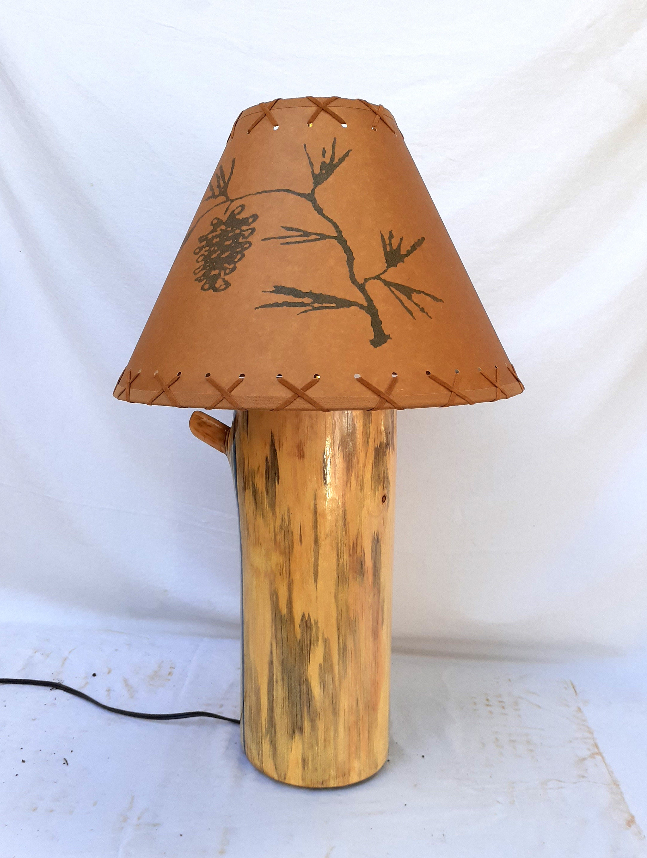 Rustic Log Lamp for Cabin / Lodge... - Etsy