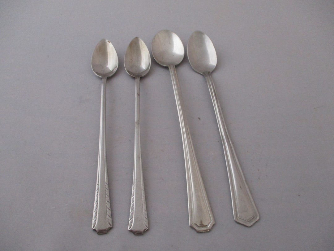 Vintage Stainless Long Stem Iced Tea Spoons-assortment of Four ...