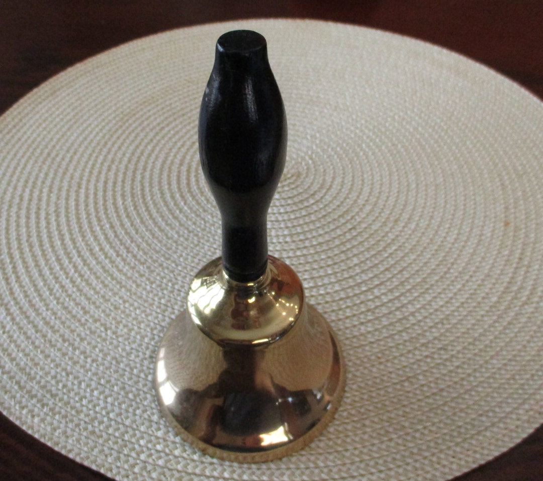 Vintage Solid Brass Hand Bell With Black Wooden Handle, Home Decor - Etsy