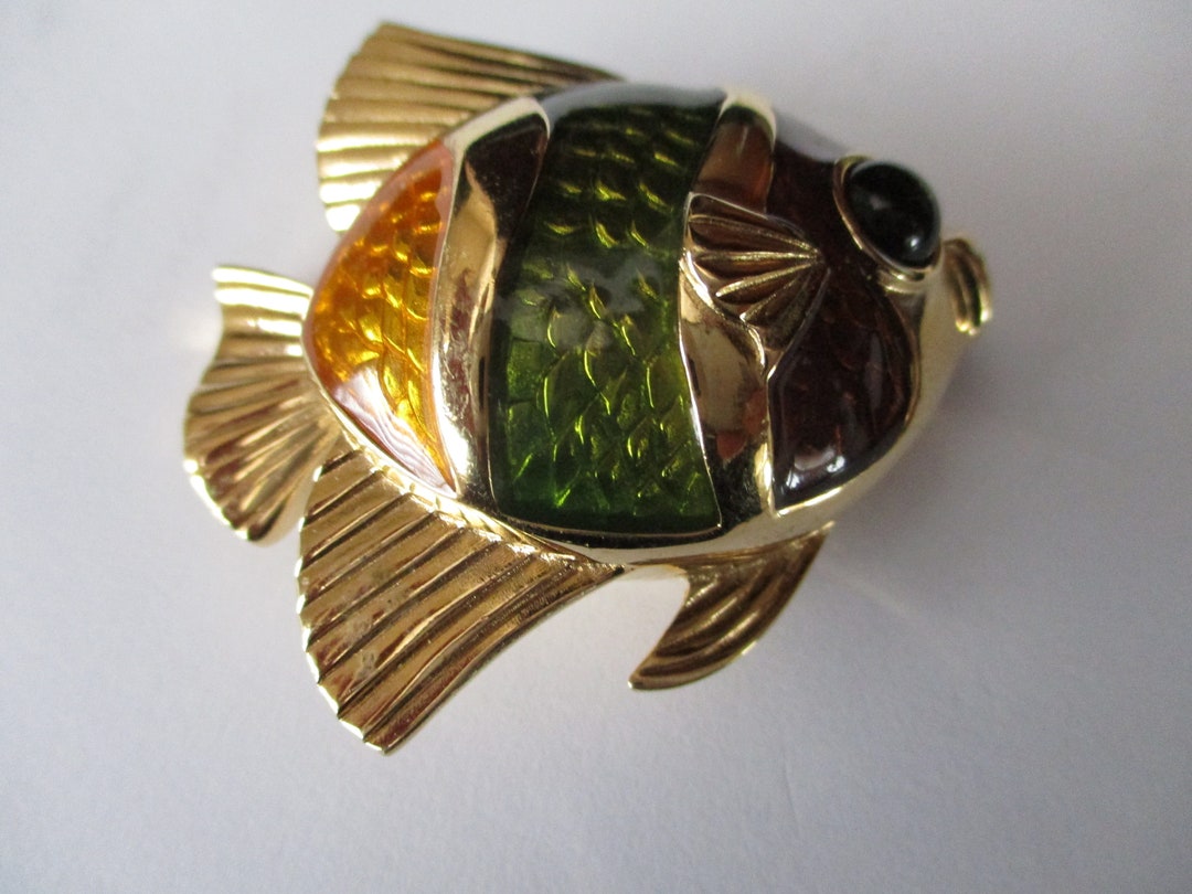 Vintage Estee Lauder Gold Tone Fish Perfume Compact-empty, Accessories ...