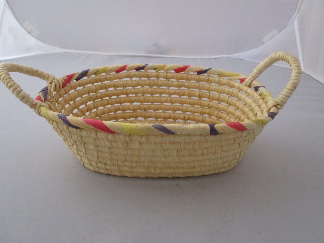 Weaved Oval Basket With Handles, Home Decor, Storage - Etsy