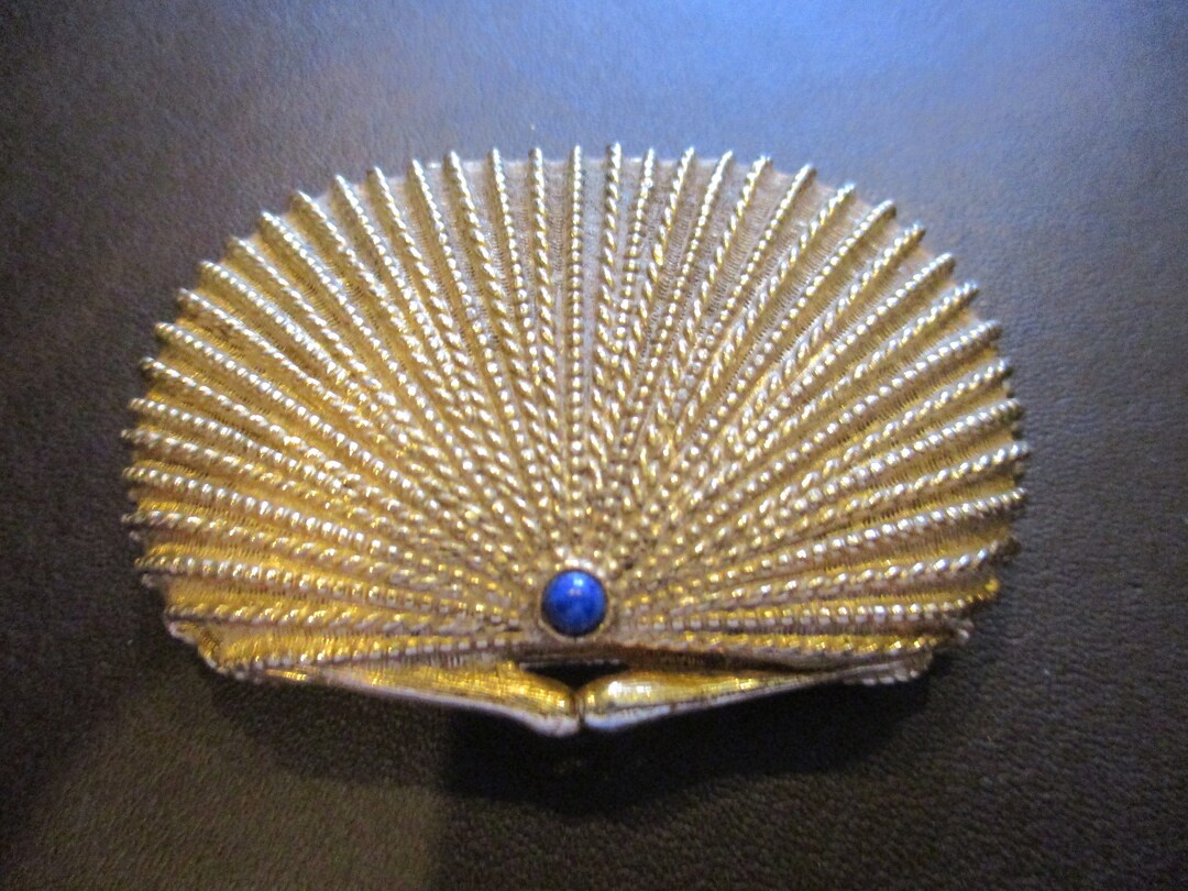 Estee Lauder Perfume Golden Shell Compact, Collectible, Keepsake, Pill ...