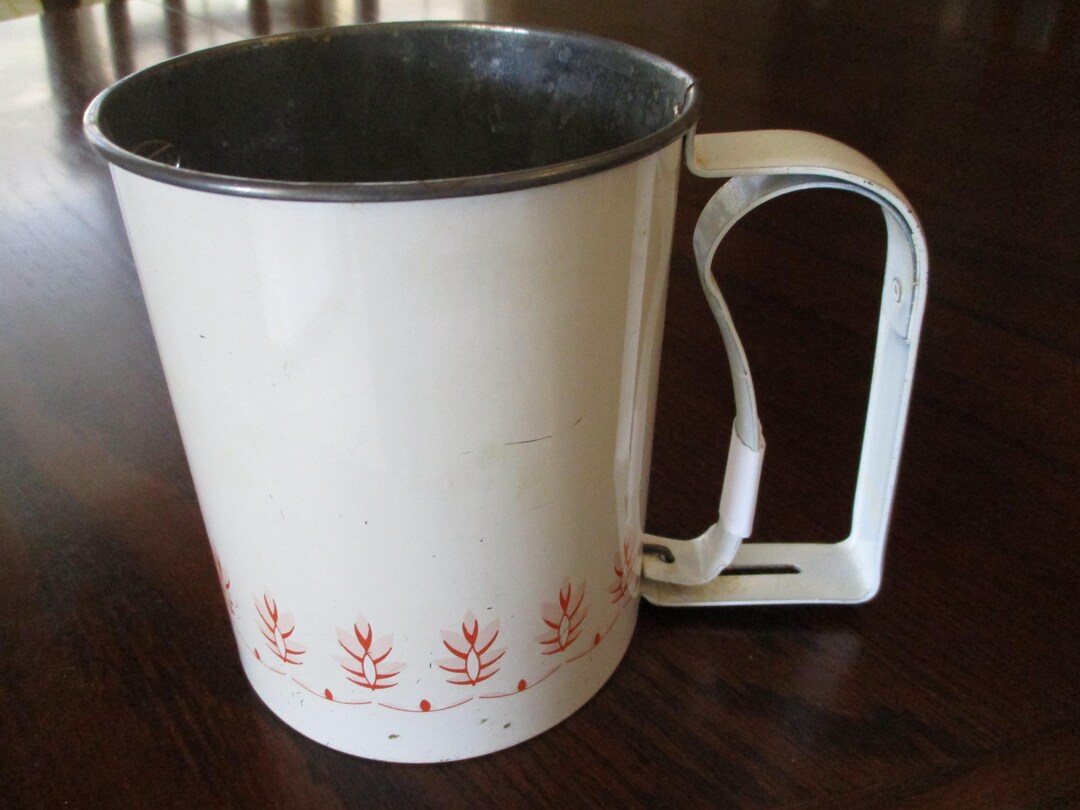 Vintage Androck Hand Kitchen Sifter With Flower Design, Bakeware ...