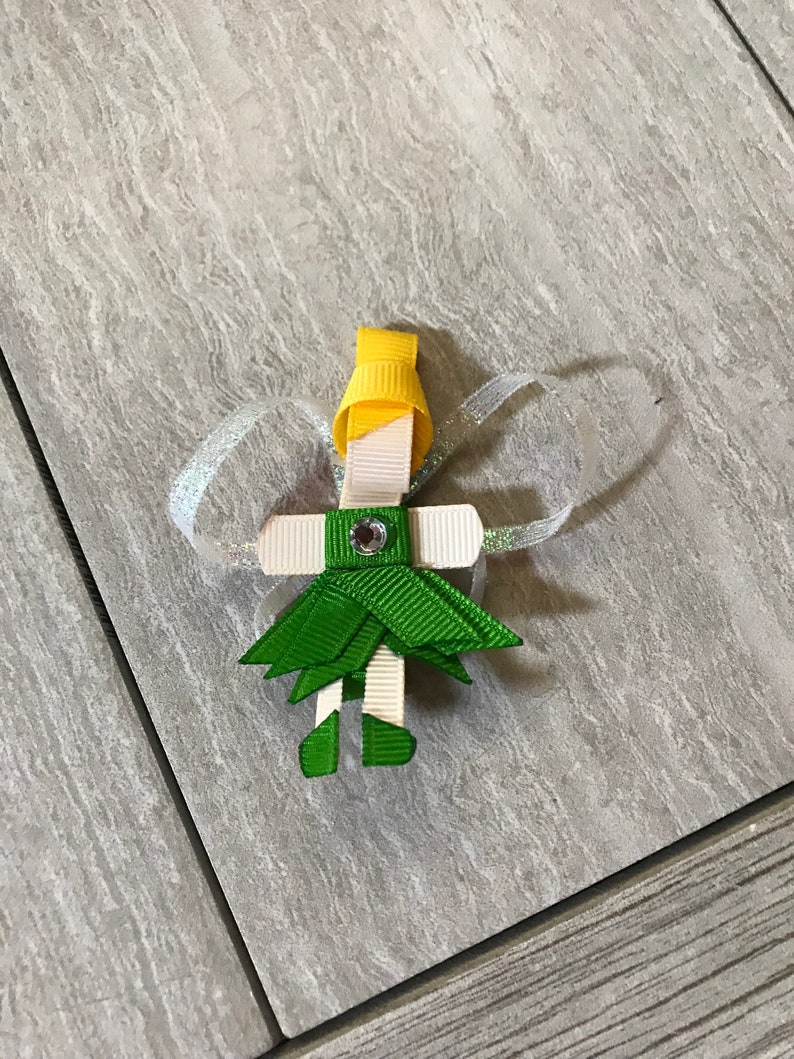 Tinker Bell Inspired Ribbon Sculpture Hair Clip - Etsy