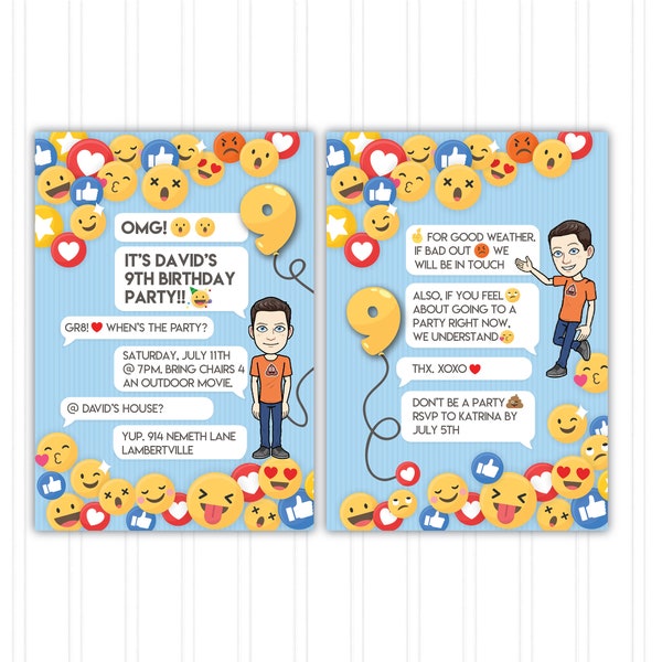 Emoji Thank You Card - Etsy