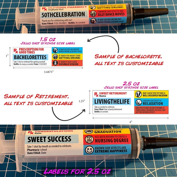 Syringe Label - Etsy