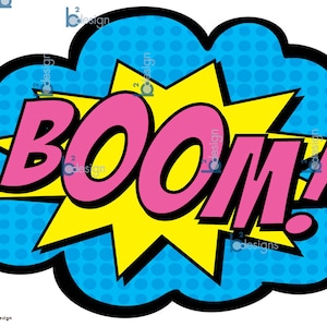Superhero Party Signs • Boom, Pow, Zap, Bam, Pop • 11 X 17 • GV2 Color ...