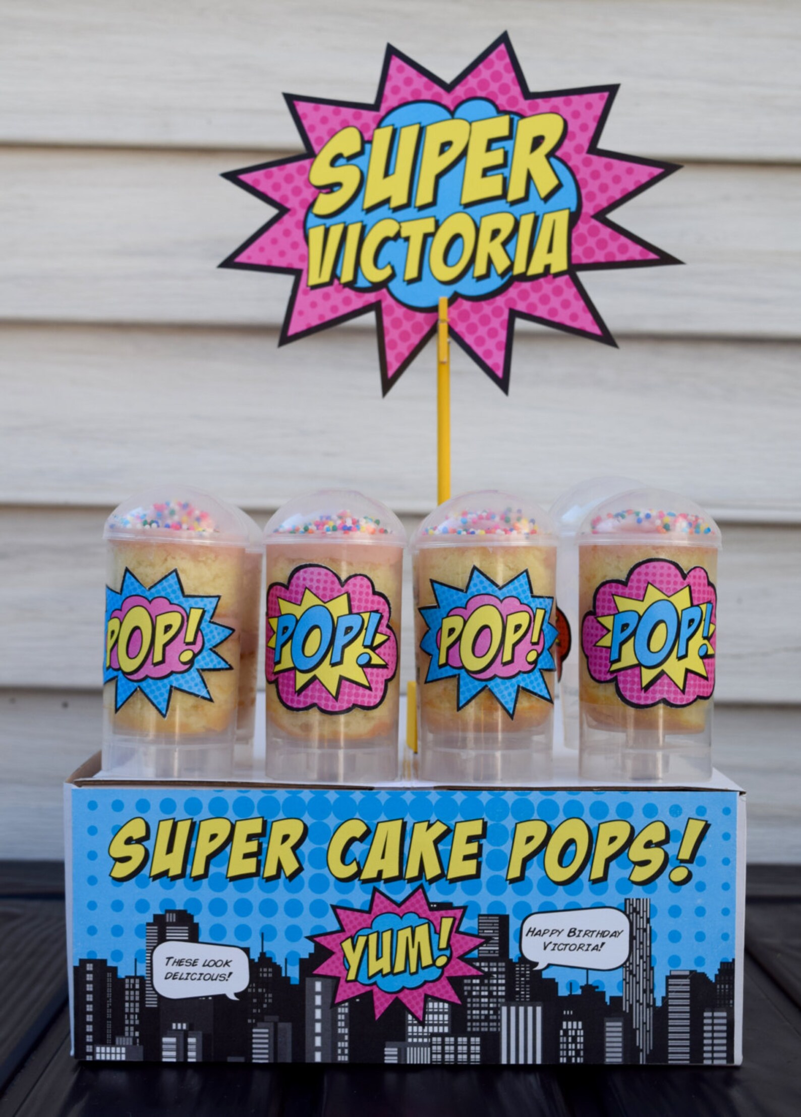 Cake Push Pops Box Sticker and Sign Printed - Etsy