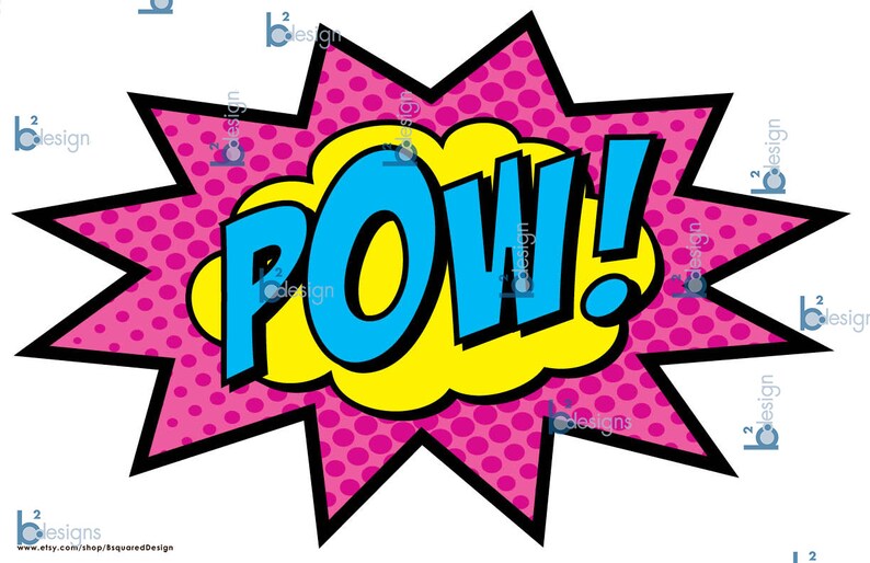 Superhero Party Signs • Boom, Pow, Zap, Bam, Pop • 11 X 17 • GV2 Color ...