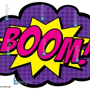 Superhero Party Signs • Boom, Pow, Zap, Bam, Pop • 11 X 17 • GV1 Color ...