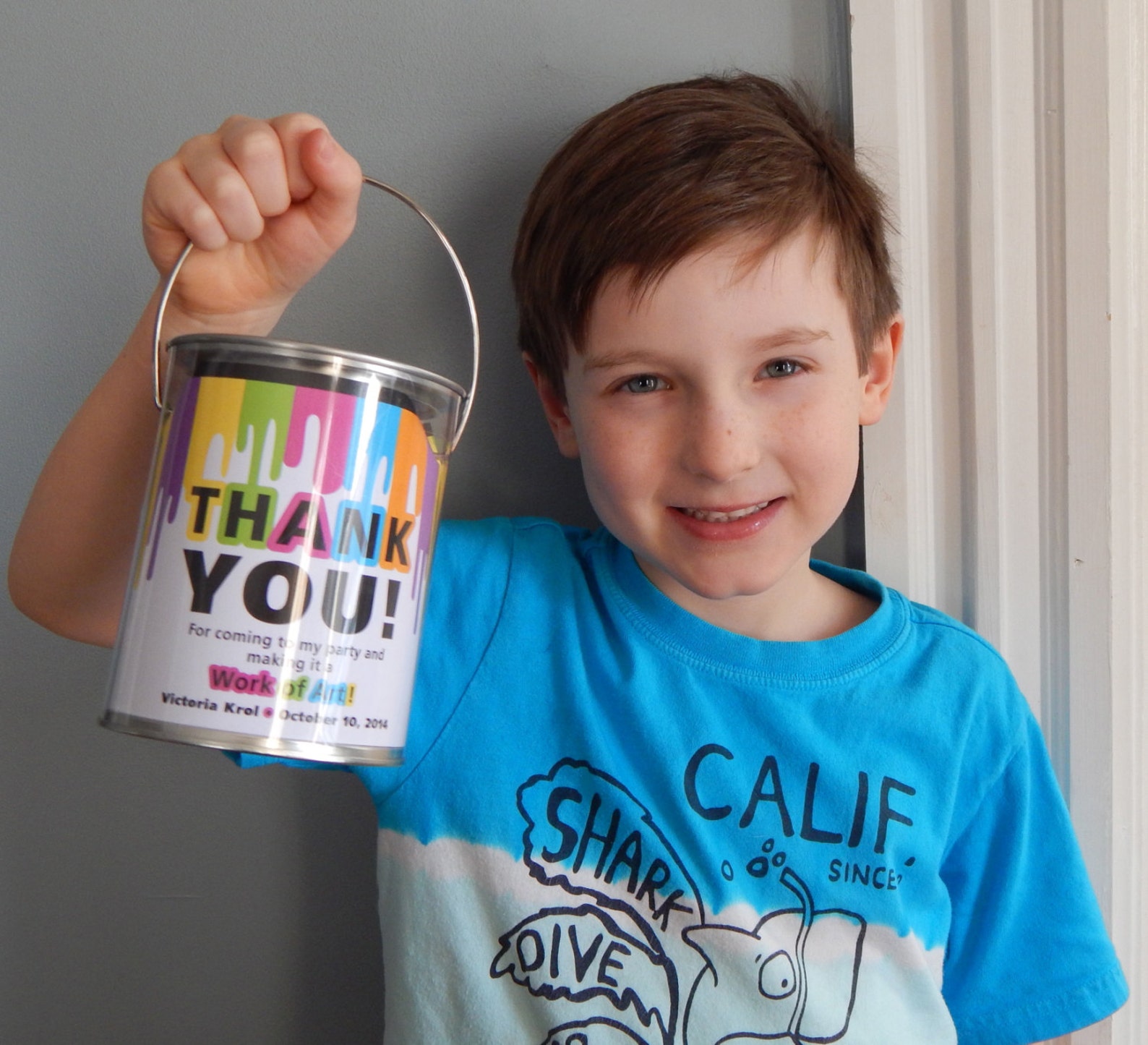 Art Party Paint Bucket Label • PRINTABLE PDF - Etsy