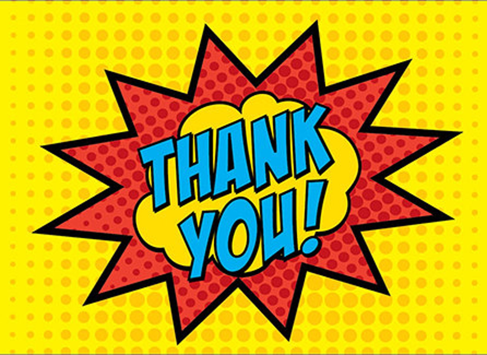 Superhero Thank You Cards 4 X 5.25 Folded - Etsy