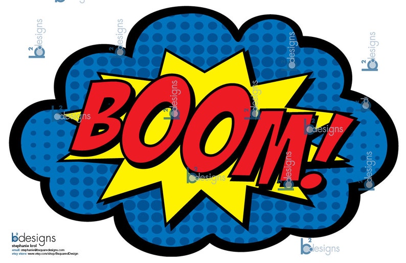 Superhero Party Signs • Boom, Pow, Zap, Bam, Pop • 11 X 17 Front to ...