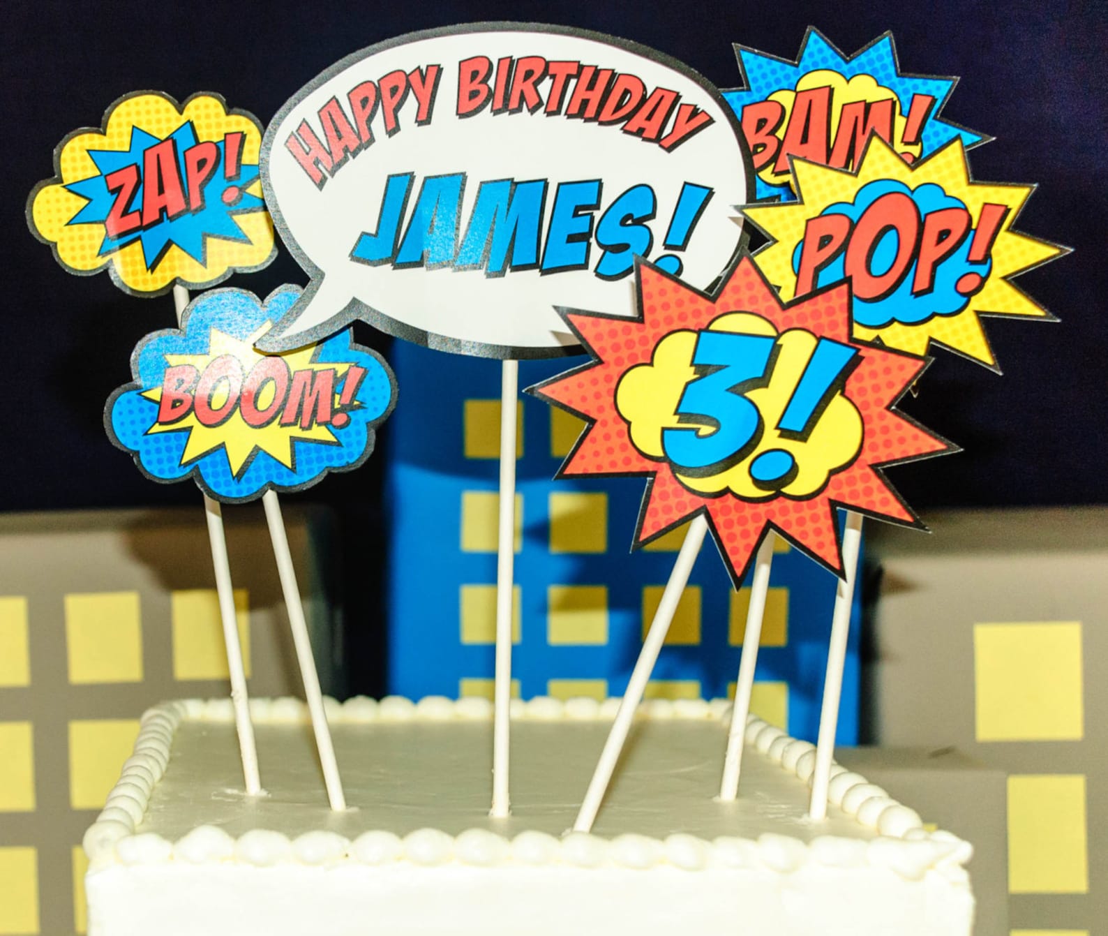 Superhero Cake Topper PRINTED | Etsy