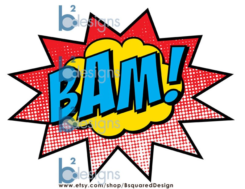 Superhero Signs • Boom, Pow, Zap, Bam • 8.5 X 11 Front to Back ...